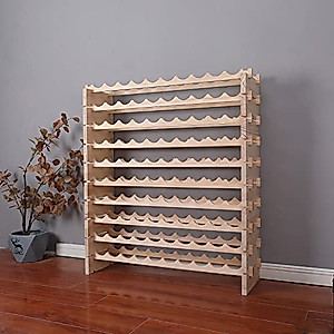 fdjamy Wine Rack Cabinet Freestanding for Floor Wooden Stackable Storage Modular countertop Wood Wine Holder (100bottle)