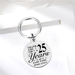 ABNTY 25 Year Work Anniversary Employee Gifts, 25th Work Anniversary Decorations, Thank You 25 Years Employee Anniversary Keychin Gifts