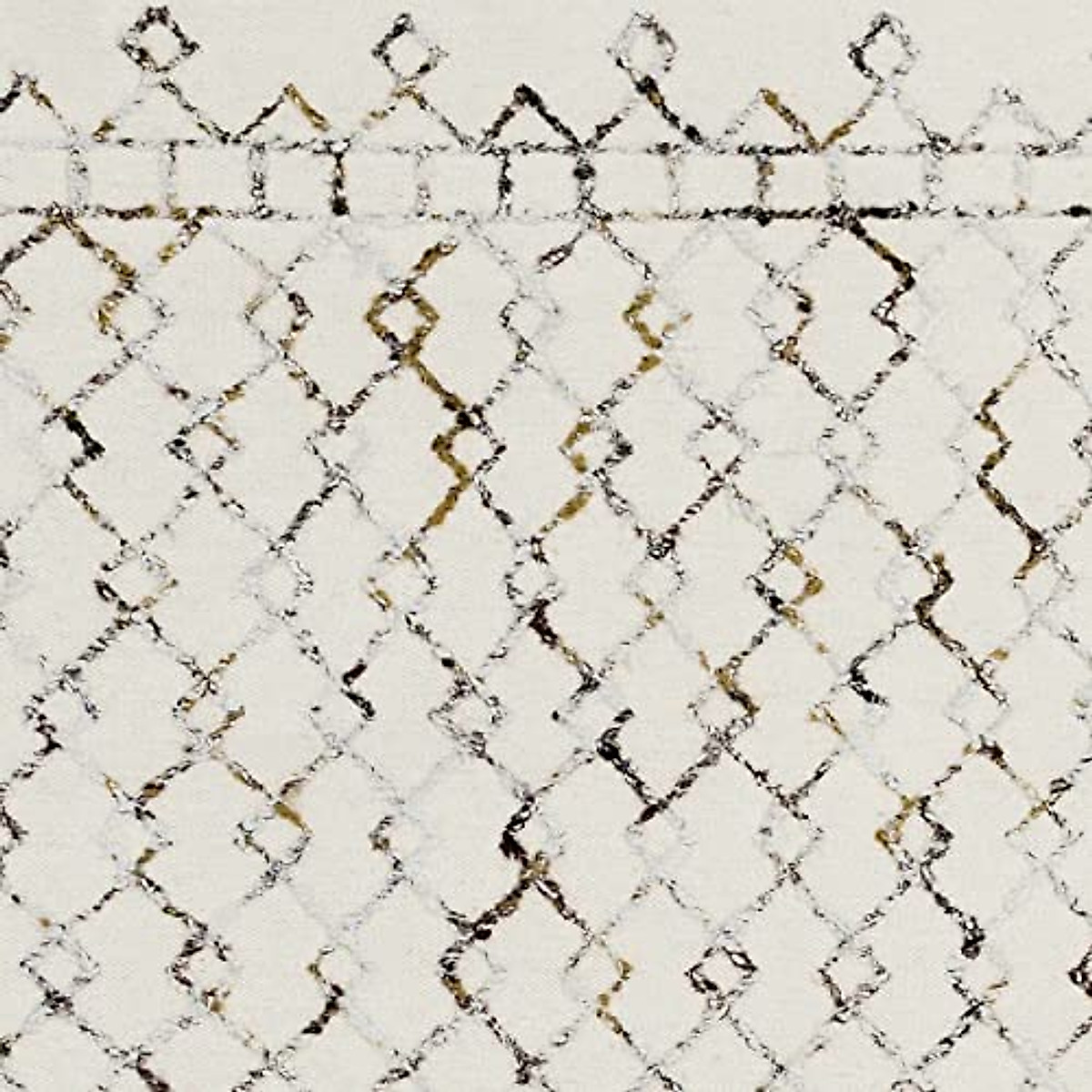 Hauteloom Husum Wool Living Room, Bedroom Area Rug - Bohemian, Transitional - Cream, Mustard, Medium Brown - 8' x 10'