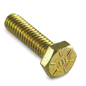 1/4"-20 X 1 Inch Bolts Hex Head Cap Screw, Nuts, Washers, Grade 8, COARSE, Yellow-Zinc (Multi-Packs)