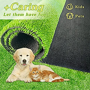 LVBAO Artificial Grass Turf 3FTX10FT (30 Square FT) Runner Rug Synthetic Grass Pet Carpet 0.5" Pile Height for Outside Patio Garden Lawn Balcony Landscape Dog