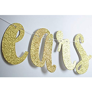 16 Years Loved Gold Glitter Banner for Happy 16th Birthday / Wedding Anniversary Party Decor Gold Glitter