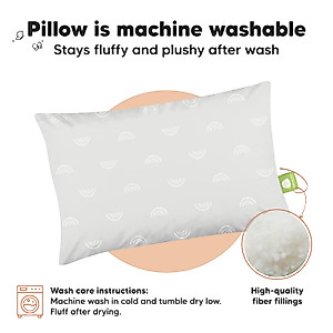 KeaBabies 2-Pack Toddler Pillow and Toddler Pillowcase for 13X18 Pillow - Soft Organic Cotton Toddler Pillows for Sleeping - Organic Toddler Pillow Case for Boy, Kids