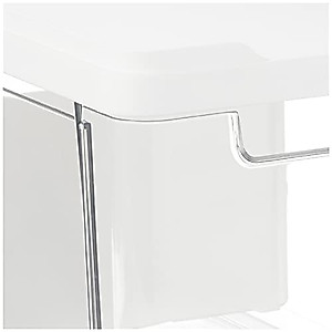 iDesign The Sarah Tanno Collection Medium Stacking Cosmetic Drawer Organizer with Lid and Divider, Clear/White