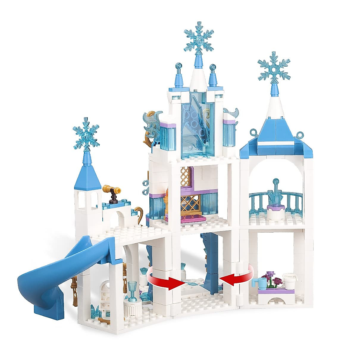 JIMUJIA Girls Building Blocks Toys Princess Castle 377 Pieces Ice and Snow Blue Dream House Construction Toys for Girls Building Bricks Toys for Brithday for Kids 6 Years and Up
