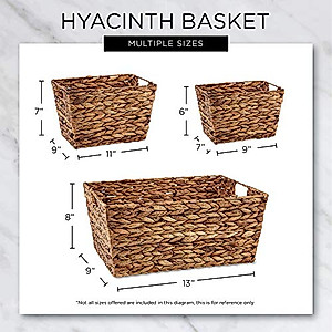 DII Hyacinth Collection Storage Baskets, White Wash, Medium Set, 2 Piece