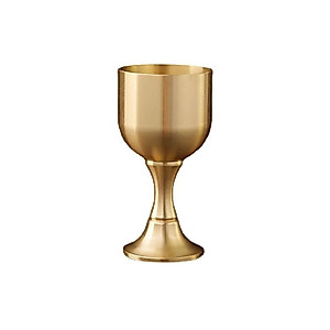Brass Chalice Cup Wine Goblet Brass Drinking Glasses Beverage Tumbler Metal Liquor Tumbler For Church Cup Ritual Chalice Party Home Accessories(S)