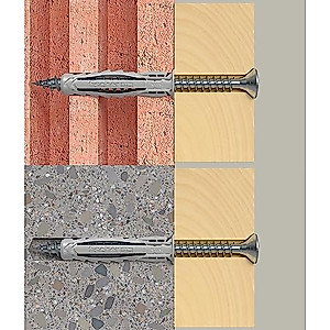 Fischer Propack SX Plus 5 S, 240 x 5 x 25 Dowels with Screw + SDS Drill Bit 5 mm, Reusable Jar, for Fixing on Concrete and Masonry 570205, Grey