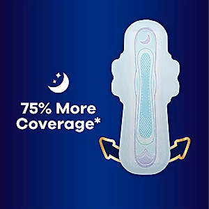 Always Ultra Thin Feminine Pads For Women, Size 4 Overnight Absorbency, Multipack, With Wings, Unscented, 50 Count (Pack of 3), 150 Count Total