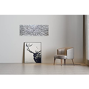 SYGALLERIER Metal Flower Wall Decor Hand Crafted Floral Artwork in 5 Pieces Modern Botanical Pictures on Aluminum 3D Art for Living Room Bedroom Bathroom Decoration