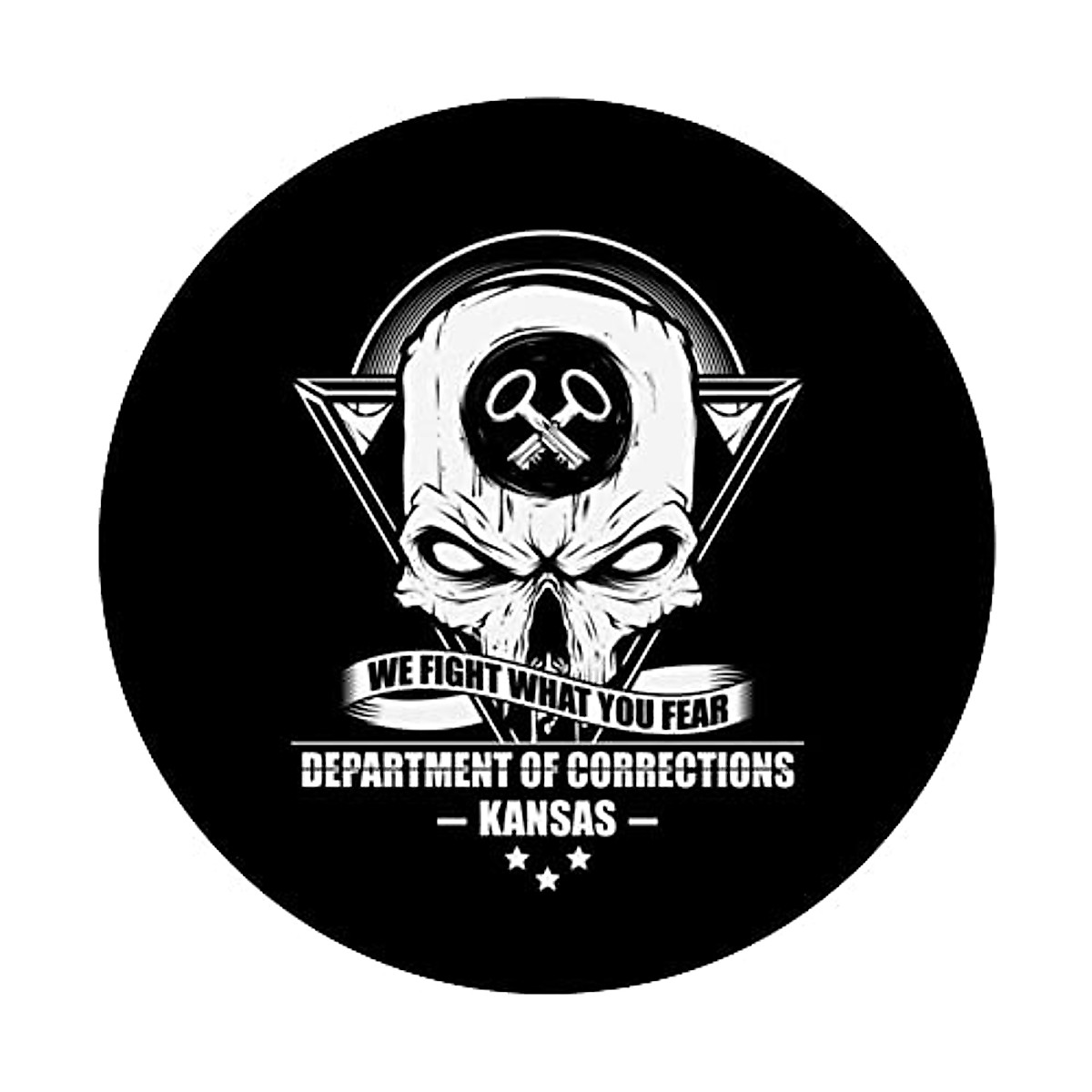 Kansas Department Of Corrections Officer Skull Prison PopSockets Swappable PopGrip