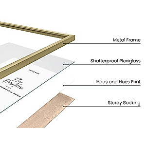 HAUS AND HUES 11x14 Gold Poster Frame - 11x14 Picture Frame Gold, Gold Certificate Frame, Aluminum Diploma Frames 11x14, Gold Picture Frame, Gold Wall Metal Poster Frame (Gold Aluminum Frame)