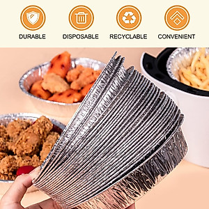 Fonteme Aluminum 7 Inch Round Foil Cake Pans with Plastic Lids – 50 Pack Pie Pans | BPA-Free, Freezer & Oven Safe,