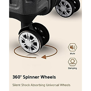 LUGGEX PC Carry On Luggage Sets 2 Piece - Hard Shell Expandable Suitcase Sets - 4 Metal Corner Hassle-Free Travel (Black Suitcase)
