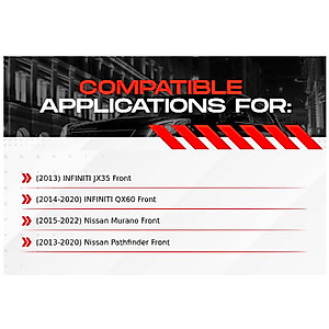 R1 Concepts Front Brakes and Rotors Kit |Front Brake Pads| Brake Rotors and Pads| Ceramic Brake Pads and Rotors |Hardware Kit|fits 2013-2022 INFINITI JX35, QX60; Nissan Murano, Pathfinder