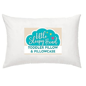 Toddler Pillow with Toddler Pillowcase - Soft Hypoallergenic - Best Pillow for Kids! Better Neck Support and Sleeping! Better Naps in Bed, a Crib, or at School! Makes Travel Comfier! (White)