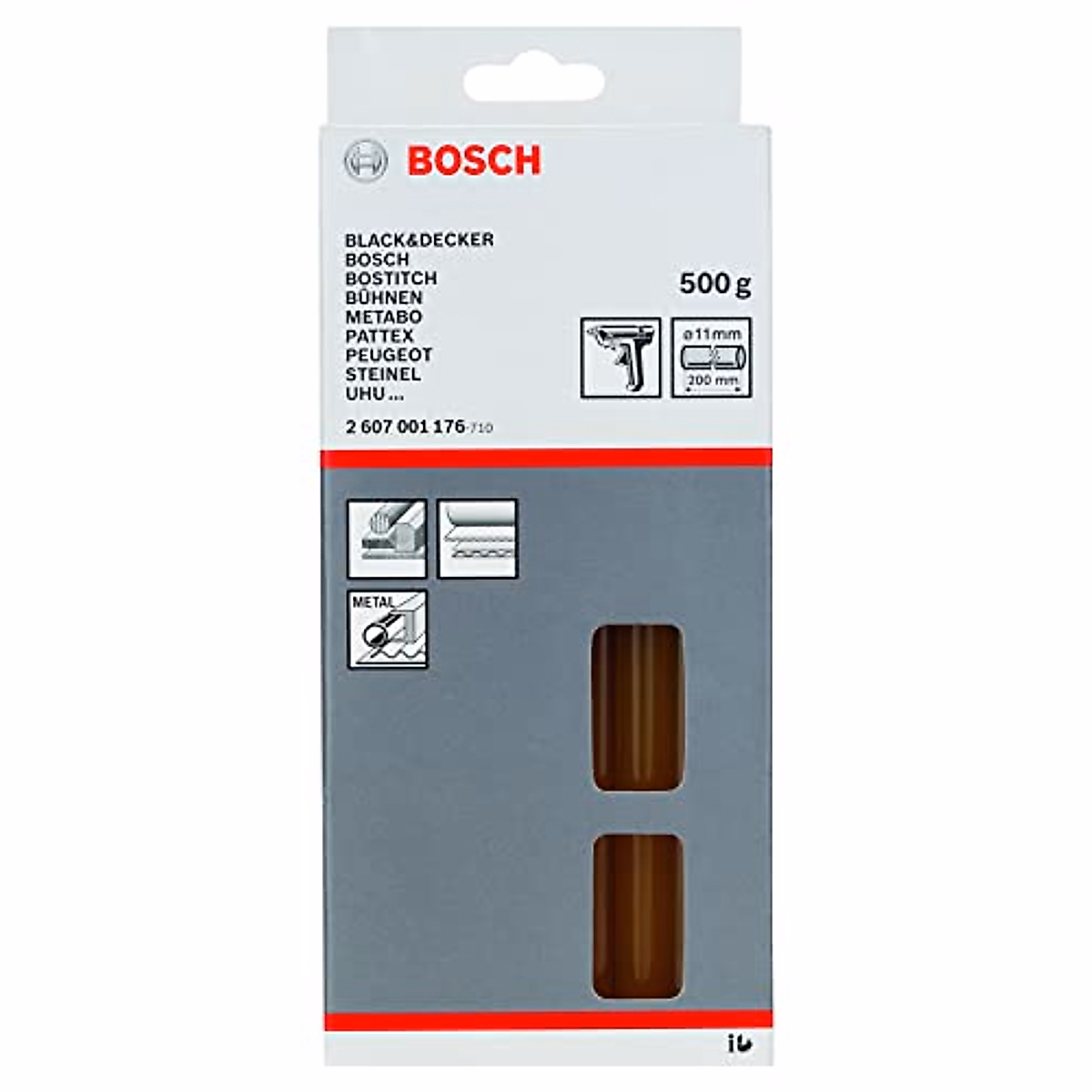 Bosch Glue Stick Natural Yellow (Wood, Cardboard, 200mm, Accessories Glue Guns)
