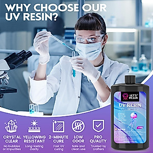 LET'S RESIN UV Resin Kit with Light,153Pcs Resin Jewelry Making Kit with 250g Crystal Clear Low Odor UV Resin, UV Lamp, Resin Accessories, Epoxy Resin Starter Kit for Keychain, Jewelry, Home Decor