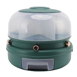 Mumusuki 4kg Rice and Grain Storage Container, Single Layer 6 Grids 360° Rotating Food Dispenser Airtight Food Storage Container for Grain, Sugar, Flour, Rice, Nuts, Snacks (Dark Green)