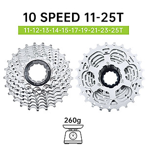 Rwlre Bicycle Freewheel, Road Bike 8 9 10 11 12 Speed 11-23T/25T/28T/30T/32T/34T Bicycle Cassette Freewheel MTB Sprocket for Shimano (Color : 10-Speed 11-25T)