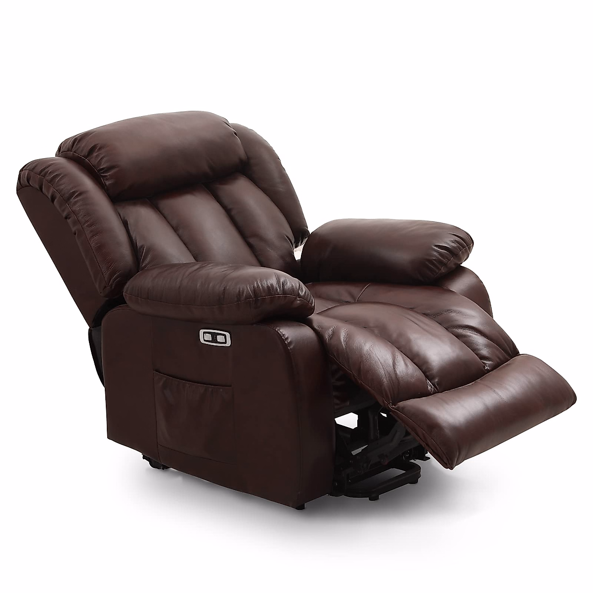 RISAR Double Motors Large Power Lift Recliner Chair with Massage and Heat for Elderly Assisted Standing Up, Breathable Leather, Easy to Assemble