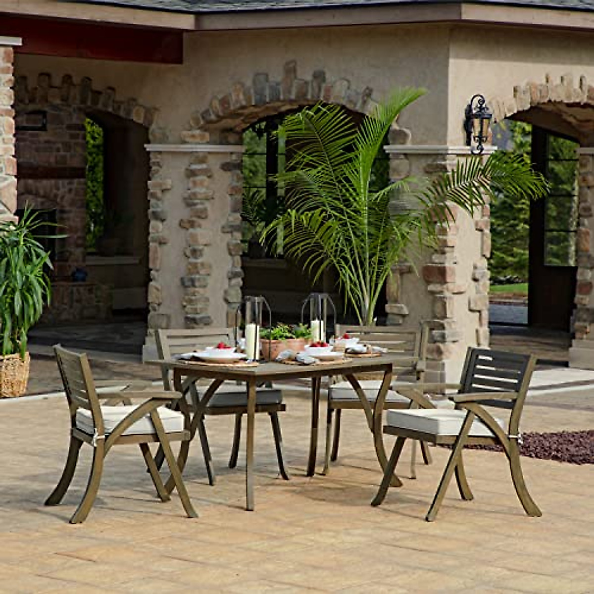 Arden Selections ProFoam Performance Outdoor Seat Cushion 18 x 18, Sand Cream