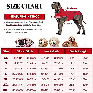 Dog Winter Coat Jacket, Dog Cold Weather Coats Vest, Warm Fleece Lining Dog Snow Coat for Small Medium Large Dogs Red M
