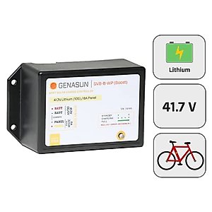 Genasun GVB-8-Li-41.7V-WP, 8A (Input) Waterproof Voltage Boosting MPPT Solar Charge Controller for 36 V Nominal 10S Lithium Batteries (eBikes)