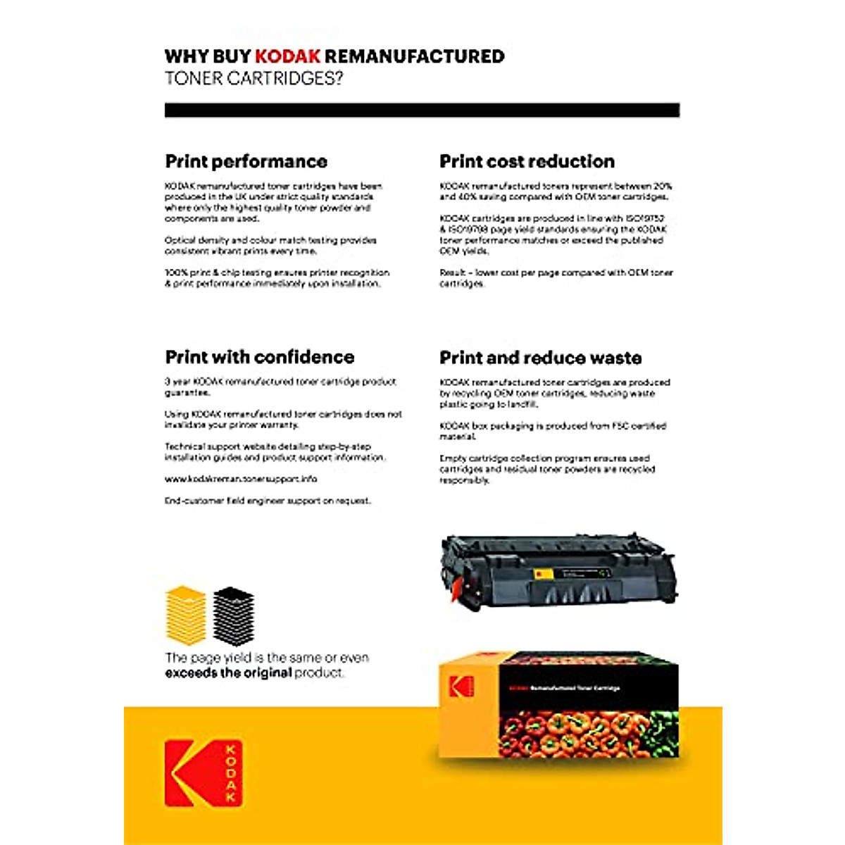 KODAK Ink Cartridge HP 62XL Black and Tricolor (55027)