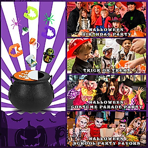 Mulbozy 162 PCS Halloween Party Favors for Trick or Treats, 18 Pack Prefilled Small Plastic Witch Cauldron, Halloween Party Decor, Halloween Party Favors Prizes for School Classroom