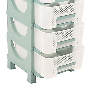 Homeplast Ouma 38 Inch Tall Plastic 5 Drawer Home Storage Indoor/Outdoor Organizer Shelf Unit with Perforated Ventilated Drawers, Green