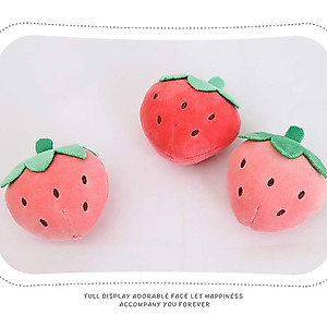 REFAHB Cute Throw Pillow Stuffed Strawberry Toys Removable Fluffy Creative Gifts for Teens Girls Kids,