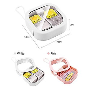 Cotton Swab Ball Holder Jar Hair Tie Organizer Portable Travel Earphone Holder Multi-functional Plastic Container Dispenser Box for Bathroom Home Storage Organizer