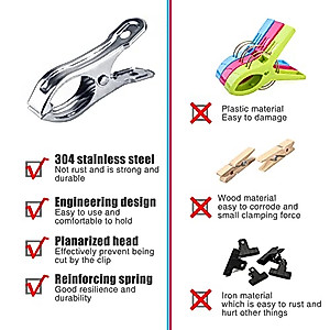 Garden Clips,60PCS Stainless Steel Greenhouse Clamps,Clamps with Strong Grip Heavy Duty for Fixing Shade Cloth or Plant Cover on Garden Hoops Greenhouse Hoops