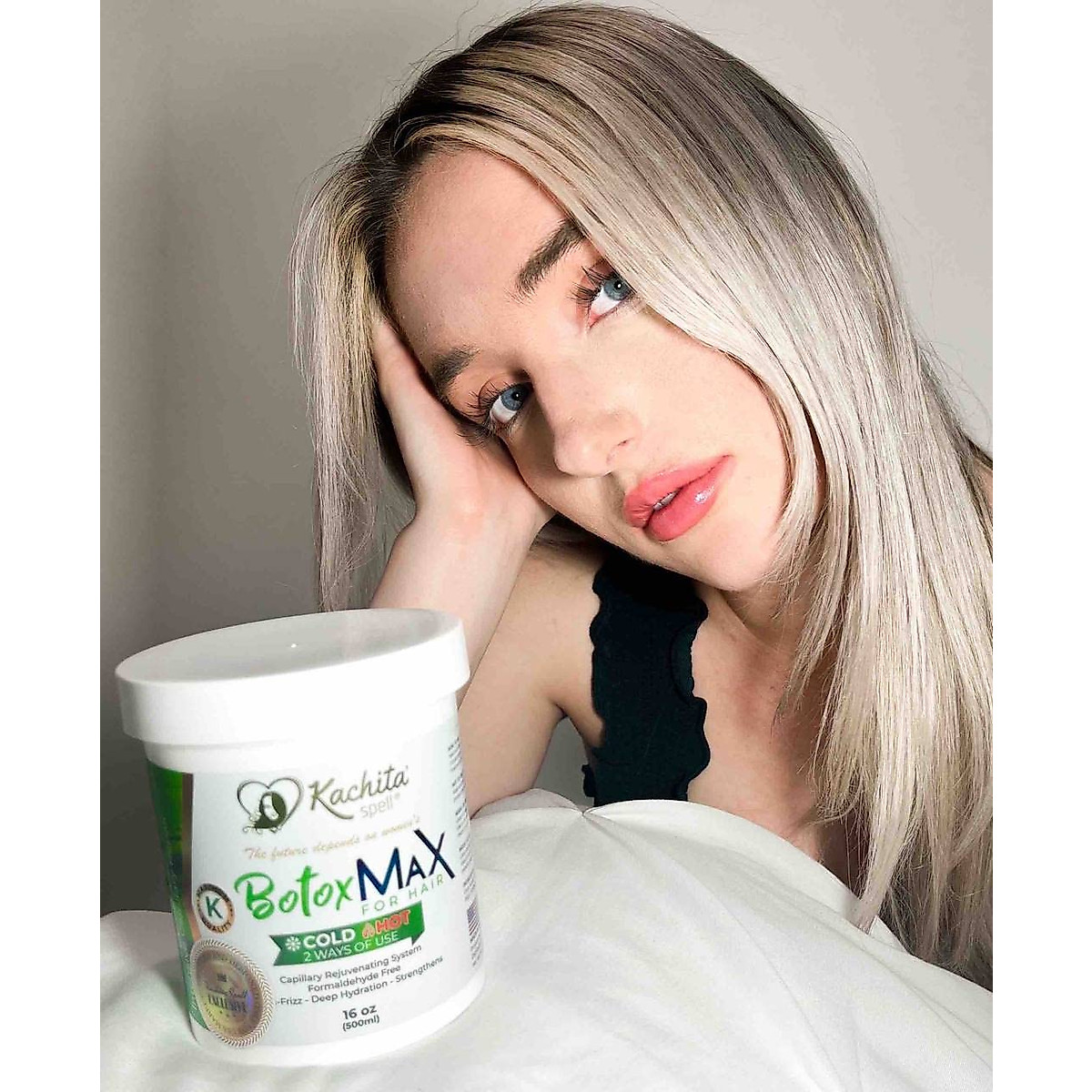 Kachita Spell Botox Hair Treatment - 16oz, Rejuvenates Dry/Damaged Hair, Reduces Frizz, Provides Deep Hydration, Volume Control, and Smoothness - Formaldehyde-free BotoxMax Formula