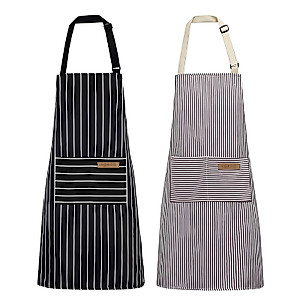 PAGWS 2 Pack Apron, Aprons for women with pockets, Cooking aprons for women, Kitchen aprons, Aprons for cooking