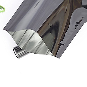 200 Pack Metallic Mylar Foil Open Top Sealable Bags Vacuum Heat Seal Pouches for Food Storage Packaging with Tear Notches (6x9cm (2.4x3.5 inch), Black)