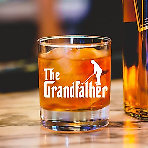 AGMDESIGN, The Grandfather Whiskey Glasses, Fathers Day Gift for Golf lovers,Him, Husband, Brother, Dad,Grandpa, Pregnancy Reveal Gift for New Grandfathers
