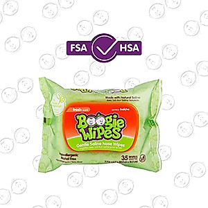 Boogie Wipes Gentle Wet Wipes for Baby and Kids, Face, Hand, Body & Nose, HSA/FSA Eligible, Made with Vitamin E, Aloe, Chamomile and Natural Saline, Fresh Scent, 90 Count