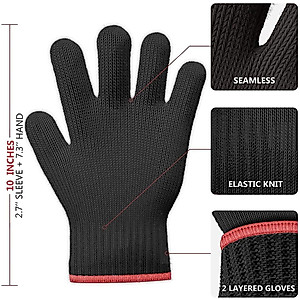 1 Pair Heat Resistant Gloves Oven Gloves Heat Resistant with Fingers Gloves Double Oven Mitt Set