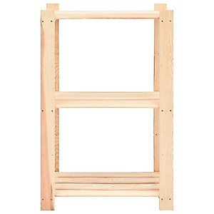 BIGBARLEY Shelving Unit, Storage Organizer for Home, Garage, Basement, Shed and Laundry Room, 5-Tier Storage Rack 66.9"x15"x66.9" Solid Pinewood 1102.3 lb