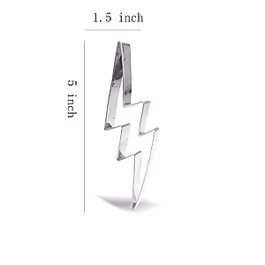 Lightning Bolt Cookie Cutter - 5.1 x 1.5 inch- Stainless Steel