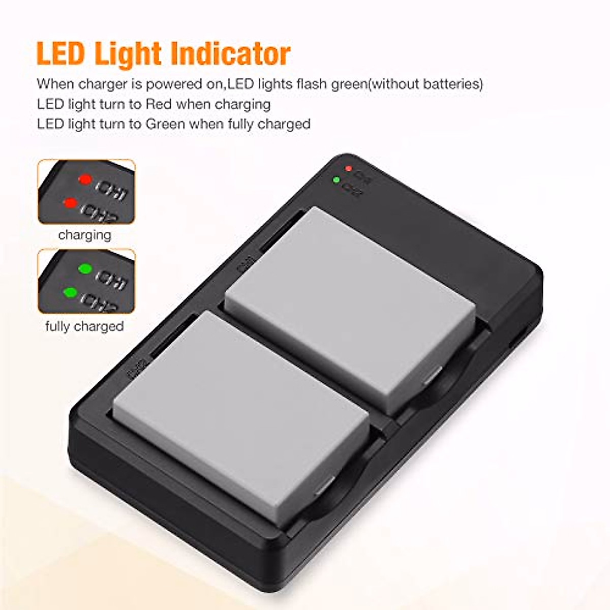 Powerextra 2 Pack Replacement Canon LP-E8 Battery with Dual Channel Charger Compatible with Canon EOS Rebel T3i, T4i, T5i, T2i, 550D, 600D, 650D, 700D, Kiss Digital X4, X5, X6i, X7i Camera