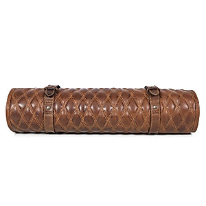 Leather Knife Roll Storage Bag, Elastic and Expandable 10 Pockets, Adjustable/Detachable Shoulder Strap, Travel-Friendly Chef Knife Case by Aaron Leather Goods