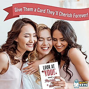 Super Funny Engagement Card by Witty Yeti. 5"x7" Fun Greeting Card. Hilarious Adult Wedding Gift for Bride or Groom. Perfect Way to Say Congratulations at Bridal Shower, Bachelorette or Bachelor Party