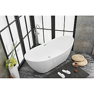 Elegant Decor Indoor Modern 72 inch soaking double slipper bathtub in glossy white