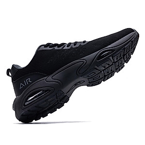 PERSOUL Mens Air Running Shoes Lightweight Breathable Athletic Tennis Gym Jogging Sneakers AllBlack Size 11