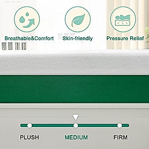 mintgreen Full Size Mattress 8 Inch Ge Memory Foam Mattress in a Box, Premium Bed Mattress with Breathable Soft Cover - Medium Firm Feel-Ventilated Design & CertiPUR-US Certified Foam Full Mattress