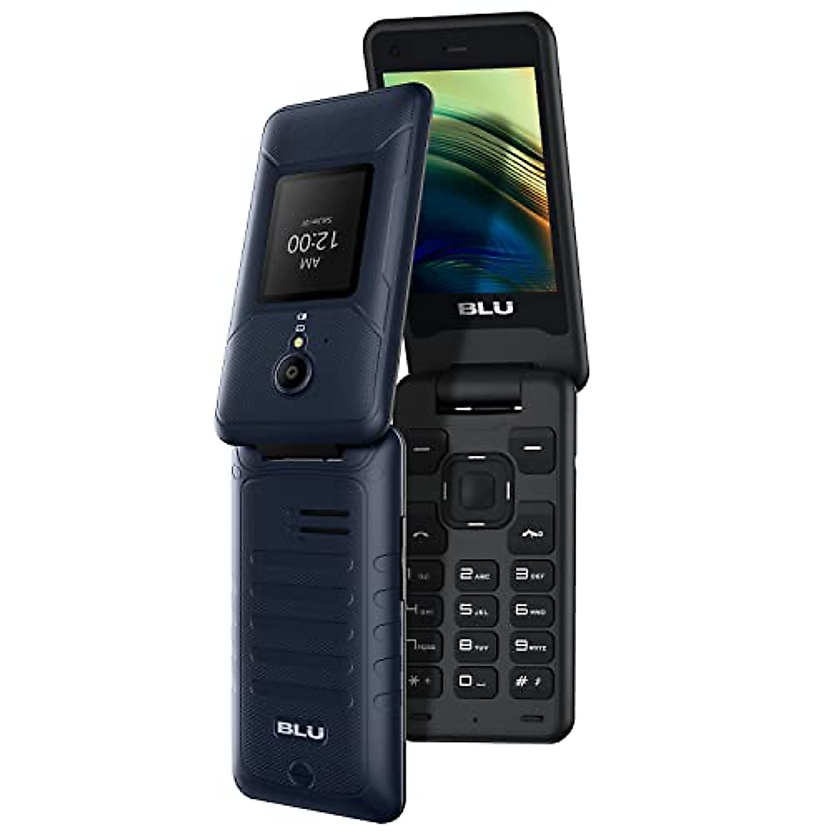 BLU Tank Flip |Unlocked | 4G LTE Flip Phone|2022 | 2.8” + 1.8” Display | Blue