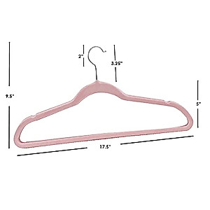 Sunbeam Velvet Slim 10 Piece Hangers, Pink